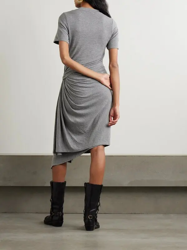 Loewe Asymmetric Knotted Jersey Midi Dress