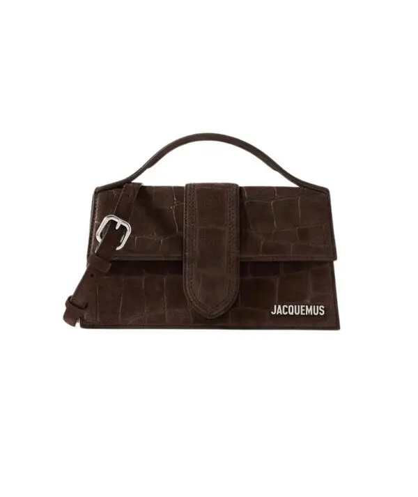 Jacquemus The Bambino Large Croc-effect Suede Tote