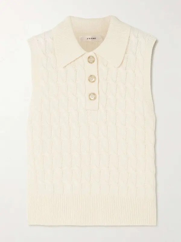 FRAME Cable-knit Wool Vest