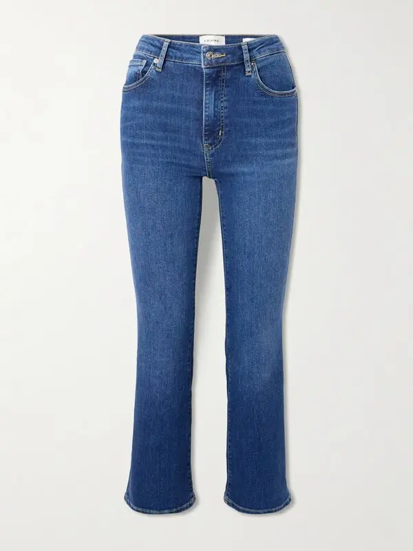 FRAME Reboot Crop High-rise Bootcut Jeans - Blue