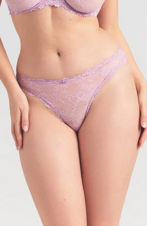 SKIMS Stretch Lace Dipped Thong - Baby Pink
