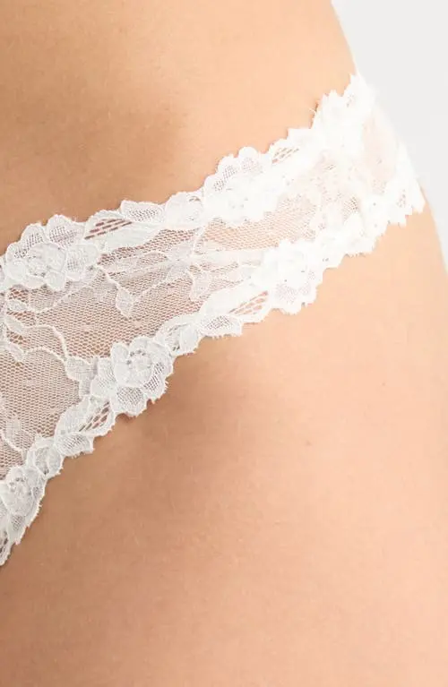 SKIMS Stretch Lace Dipped Thong - Marble
