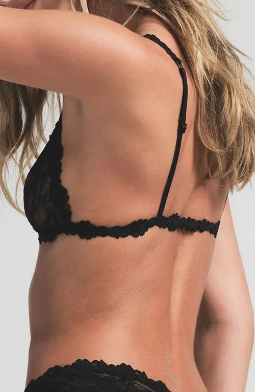 SKIMS Stretch Lace Triangle Bralette - Soot