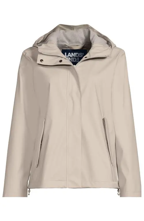 LANDS' END Waterproof Rain Slicker Jacket - Dusk Gray