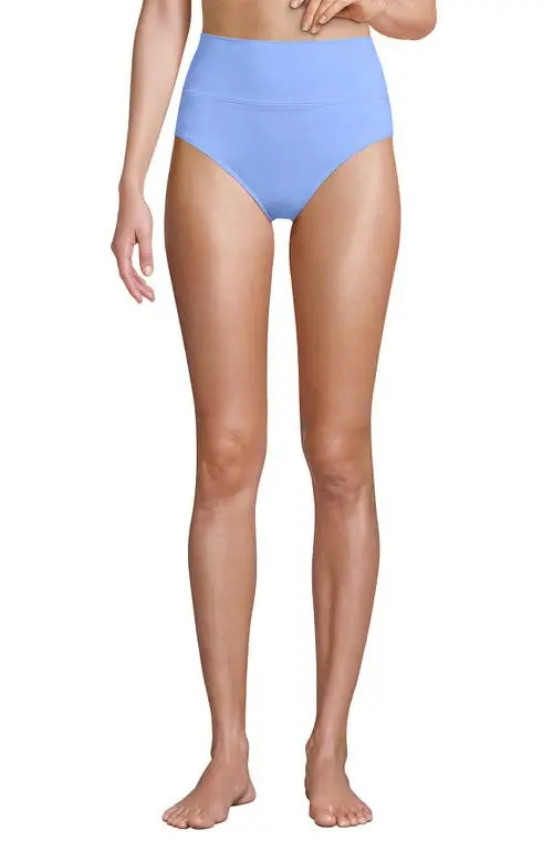 LANDS' END Chlorine Resistant High Waisted Bikini Bottoms - Clear Blue Sky