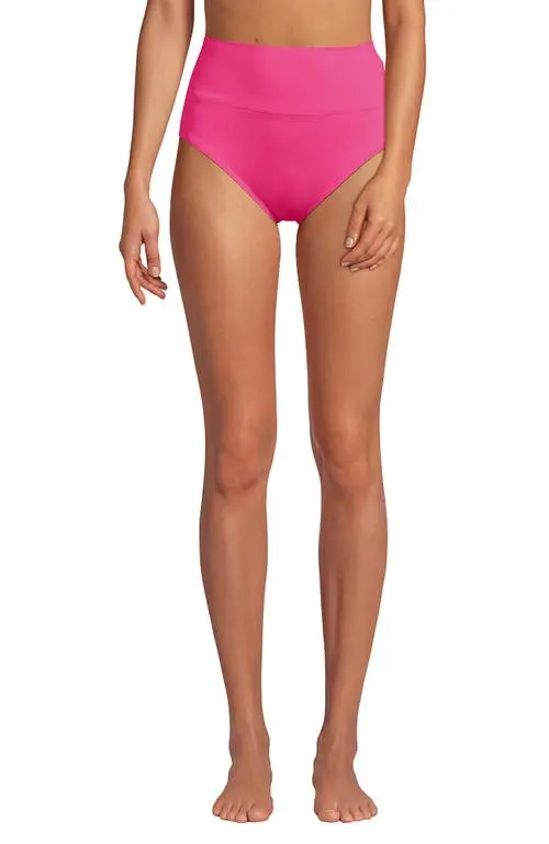LANDS' END High Waisted Bikini Bottom - Pink Azalea