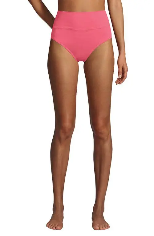 LANDS' END Chlorine Resistant High Waisted Bikini Bottoms - Wood Lily