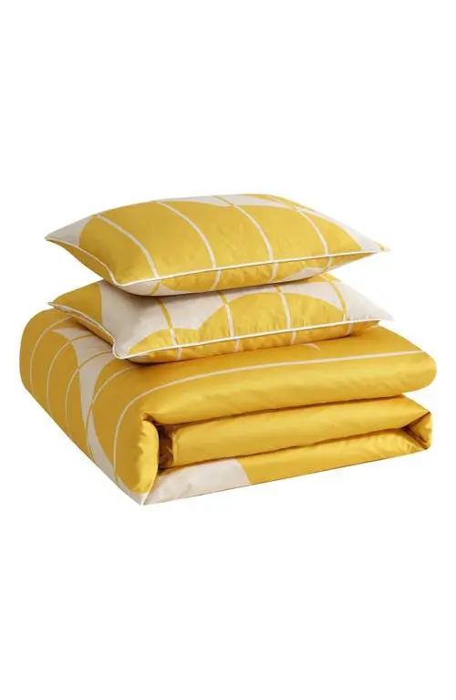 Marimekko 300 Thread Count Unikko Duvet Cover & Shams Set - Open Medium Yellow