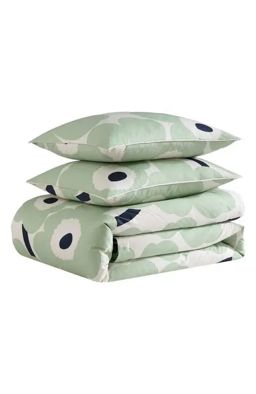 Marimekko Unikko Duvet Cover & Shams Set - Open Light-pastel Green