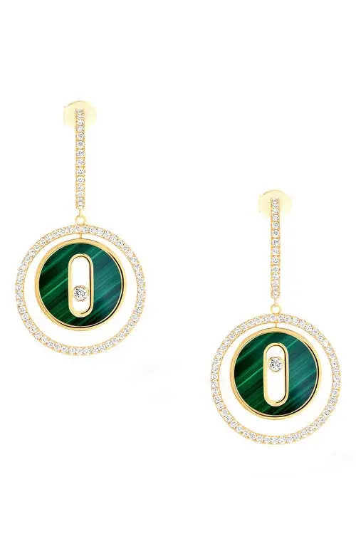 Messika Lucky Move Malachite & Diamond Drop Earrings - Yellow Gold