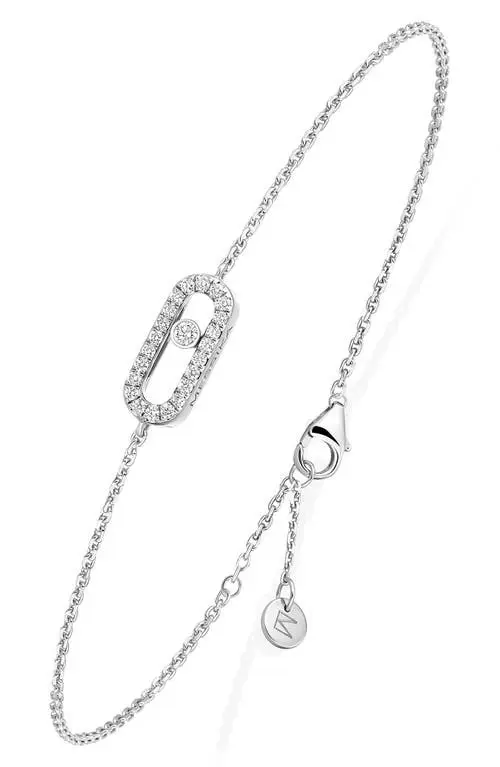 Messika Care Diamond Pavé Station Chain Bracelet - White Gold