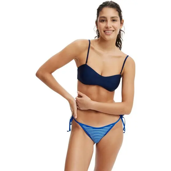 Cotton:on Curved Bandeau Bikini Top - Ocean Water Shimmer