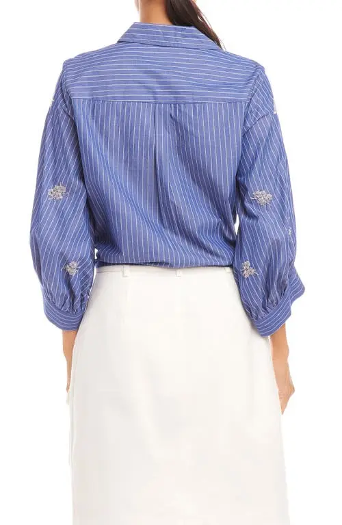 Karen Kane Embellished Tie-front Button-up Shirt