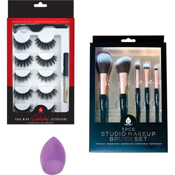 PURSONIC Glam Set 3d Faux Mink Lashes - Multicolor