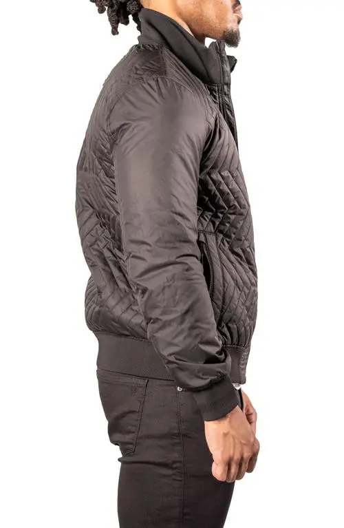 MACEOO Puffycomb Quilted Bomber Jacket - Black