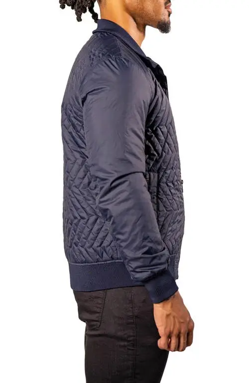 MACEOO Puffycomb Quilted Bomber Jacket - Blue