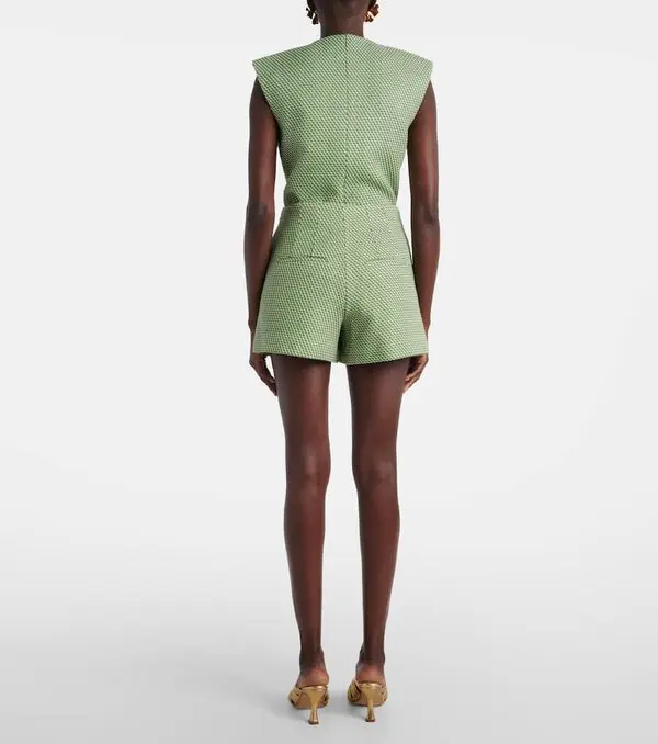Veronica Beard Jazmin Tweed Shorts - Green