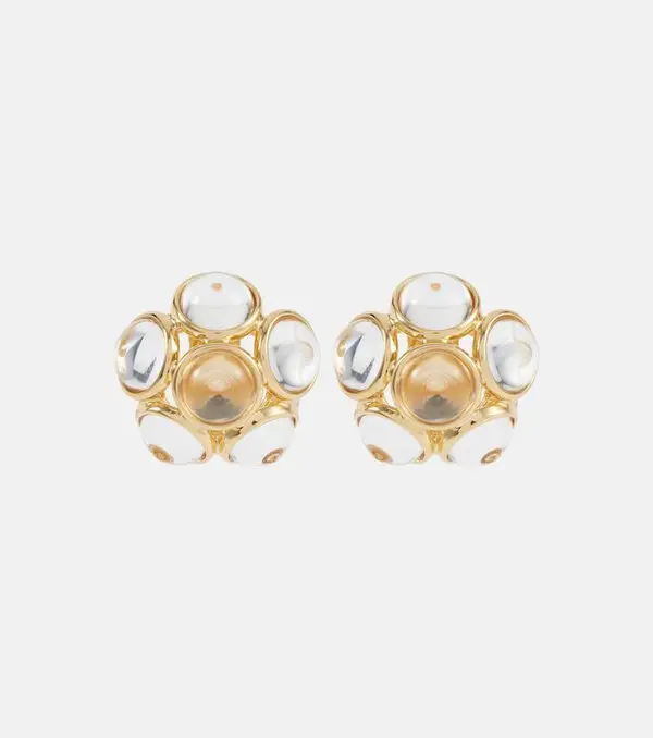 Saint Laurent Flower Clip-on Earrings - Gold