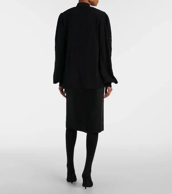 Balenciaga Tie-neck Crêpe Blouse