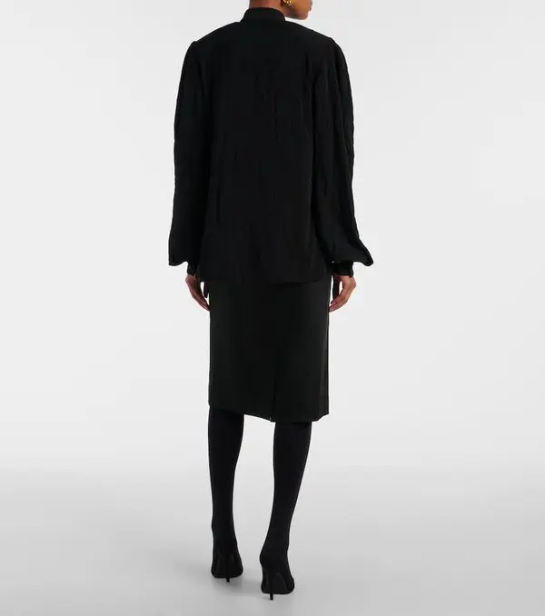 Balenciaga Tie-neck Crêpe Blouse