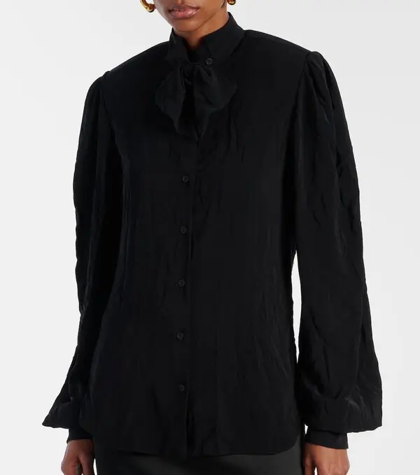 Balenciaga Tie-neck Crêpe Blouse