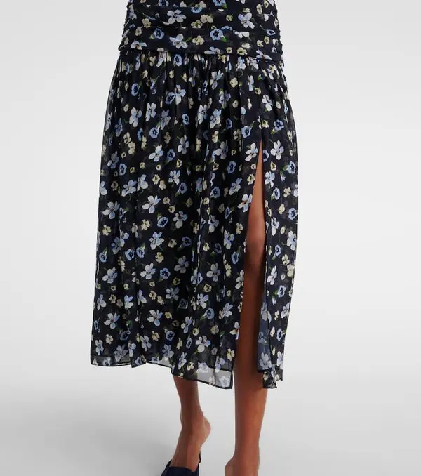 Veronica Beard Brock Floral-printed Halterneck Midi Dress - Multicoloured
