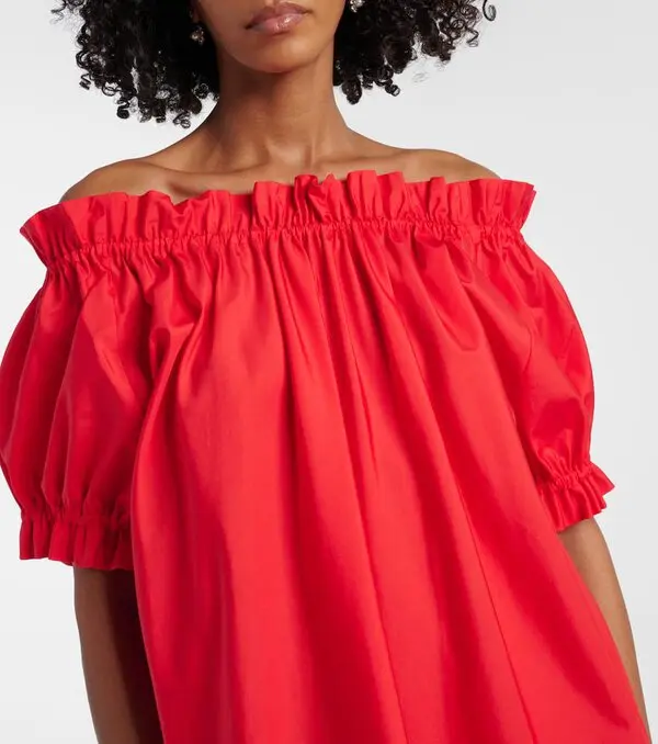 Simone Rocha Puff-sleeve Ruffled Midi Dress