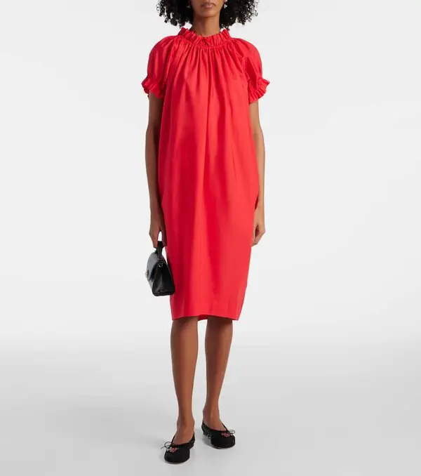 Simone Rocha Puff-sleeve Ruffled Midi Dress