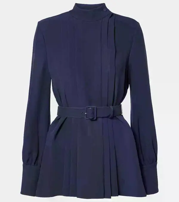 Valentino Garavani Cady Couture Belted Blouse - Blue
