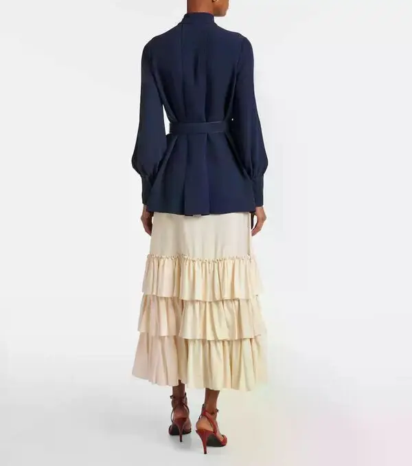 Valentino Garavani Cady Couture Belted Blouse - Blue