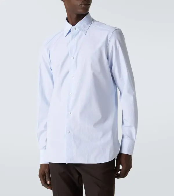 Zegna Striped Cotton Shirt - Blue