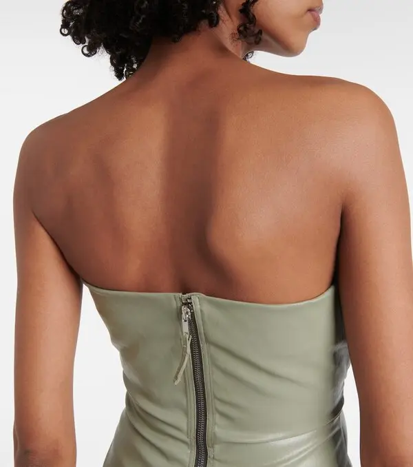 Rick Owens Prong Cut-out Coated Denim Gown - Green