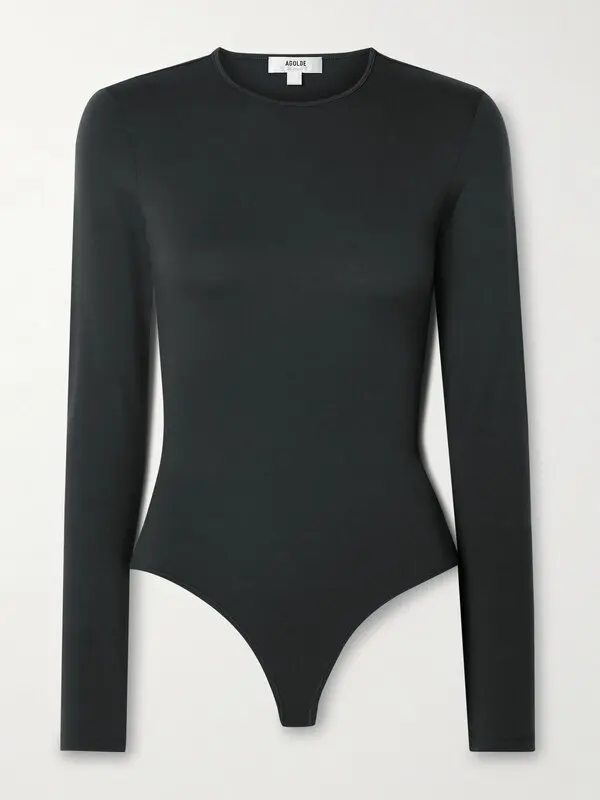 AGOLDE Aura Stretch-jersey Thong Bodysuit - Gray