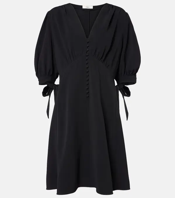 Chloé Balloon-sleeve Crepe Minidress