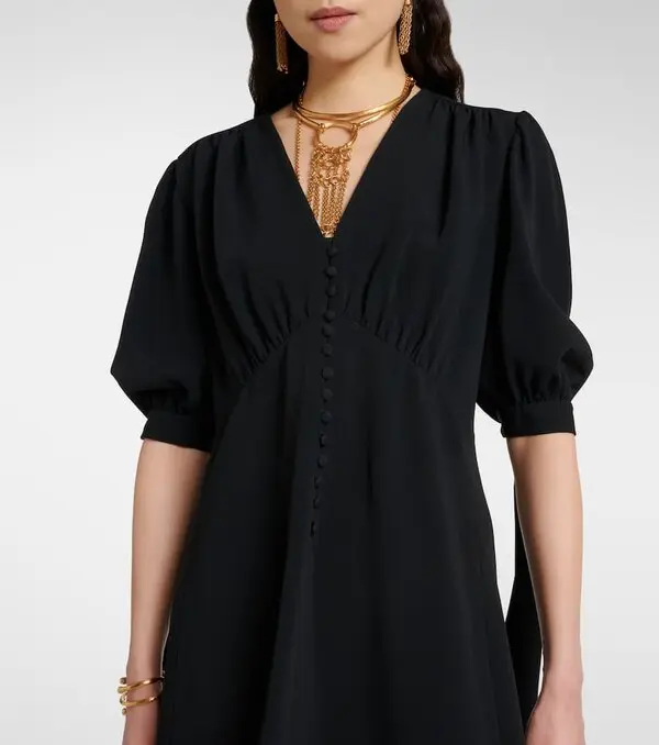 Chloé Balloon-sleeve Crepe Minidress