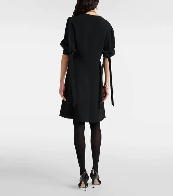 Chloé Balloon-sleeve Crepe Minidress