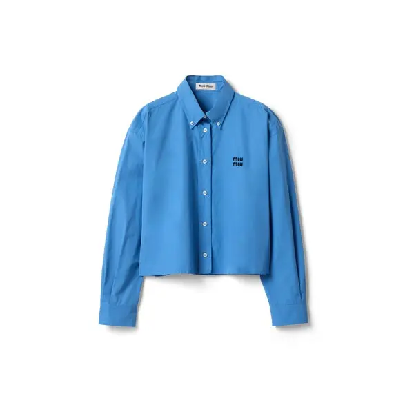 Miu Miu Poplin Shirt - Periwinkle Blue