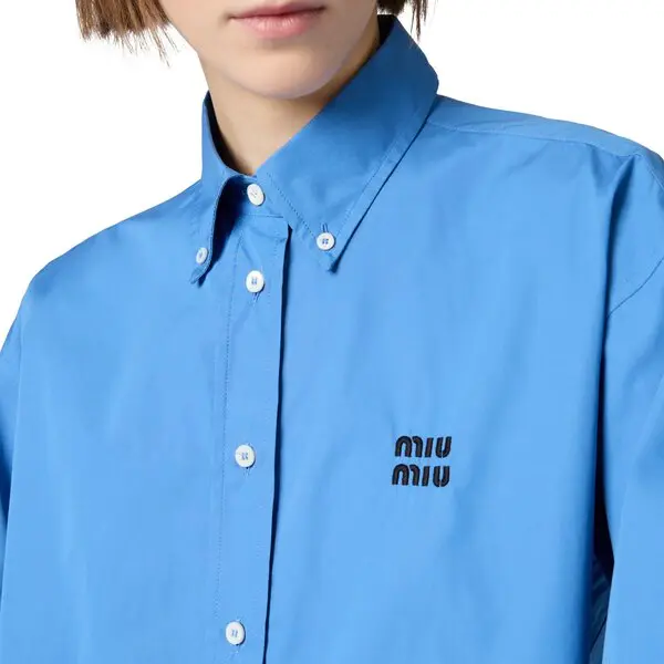 Miu Miu Poplin Shirt - Periwinkle Blue