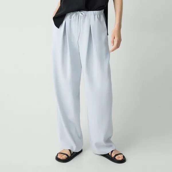 Theory Pleated Wide-leg Pants - Pearl Blue