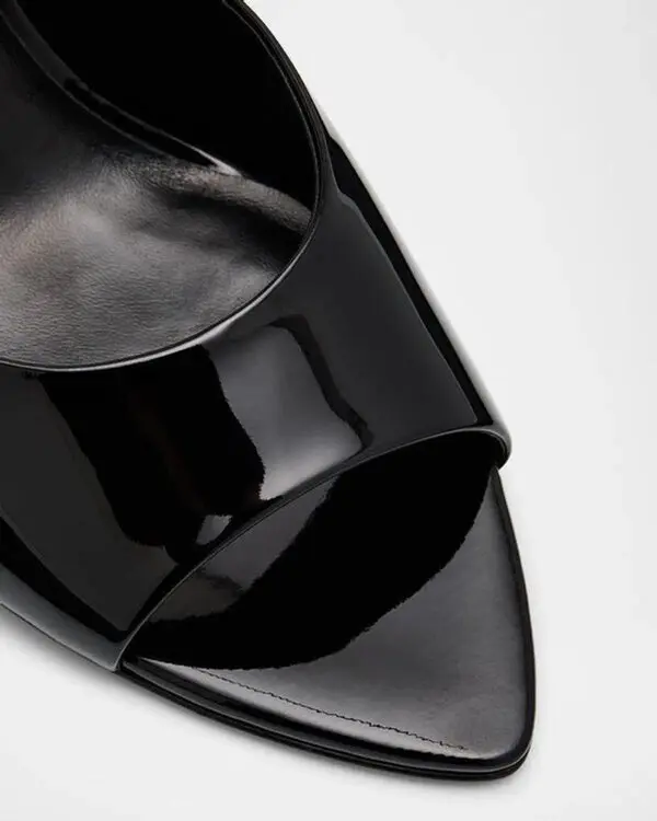 CHRISTIAN LOUBOUTIN 80mm Miss Z Patent Mule Sandals - Black