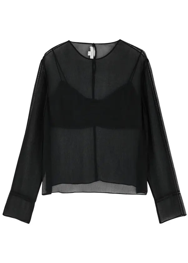 Vince Lace-trimmed Chiffon Top