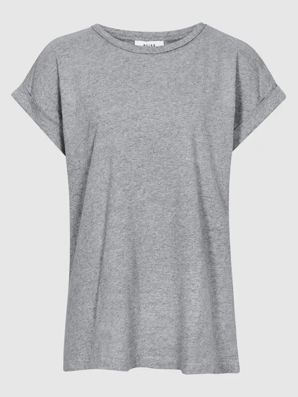 REISS Tereza Cotton Jersey Crew Neck T-shirt