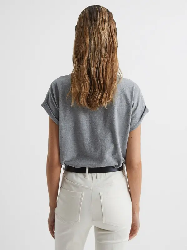 REISS Tereza Cotton Jersey Crew Neck T-shirt