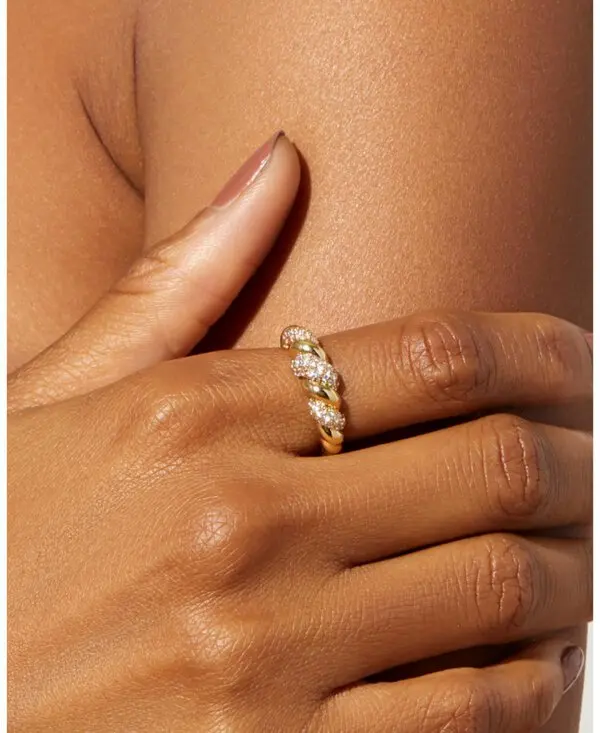 ANA LUISA Rope Pave Ring