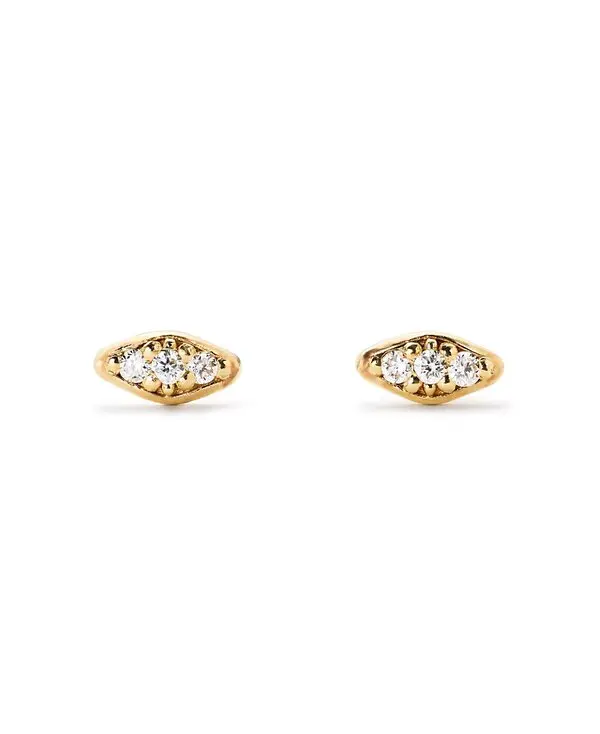 ANA LUISA Mini Lab-grown Diamond Navette Studs - Gold