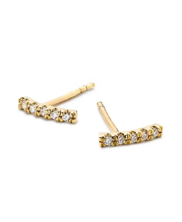 ANA LUISA Pave Lab-grown Diamond Bar Stud Earrings