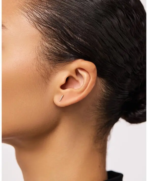 ANA LUISA Pave Lab-grown Diamond Bar Stud Earrings