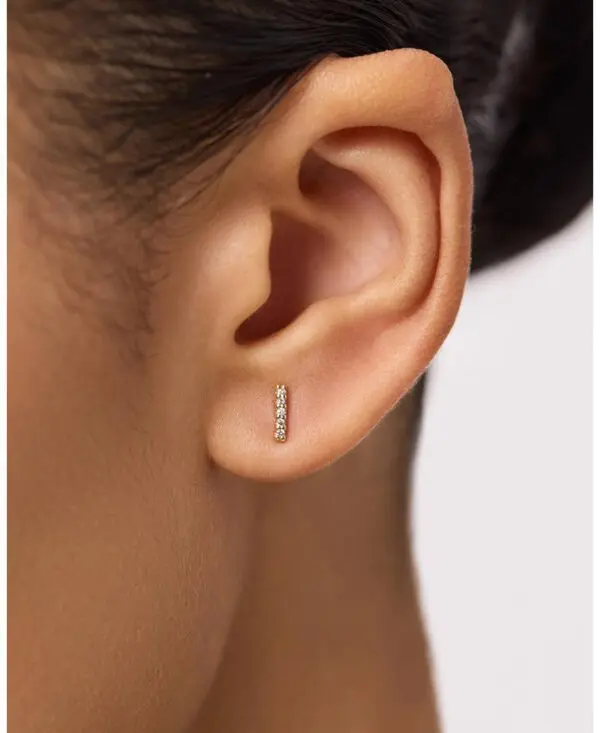 ANA LUISA Pave Lab-grown Diamond Bar Stud Earrings