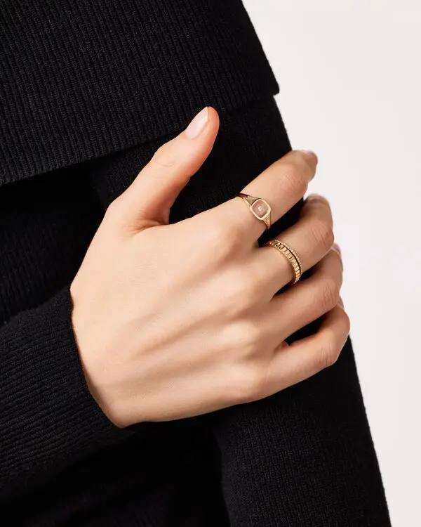 ANA LUISA Solid Signet Ring With Lab-grown Diamond