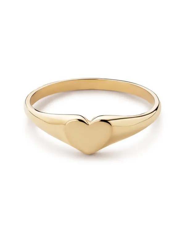 ANA LUISA Solid Heart Signet Ring